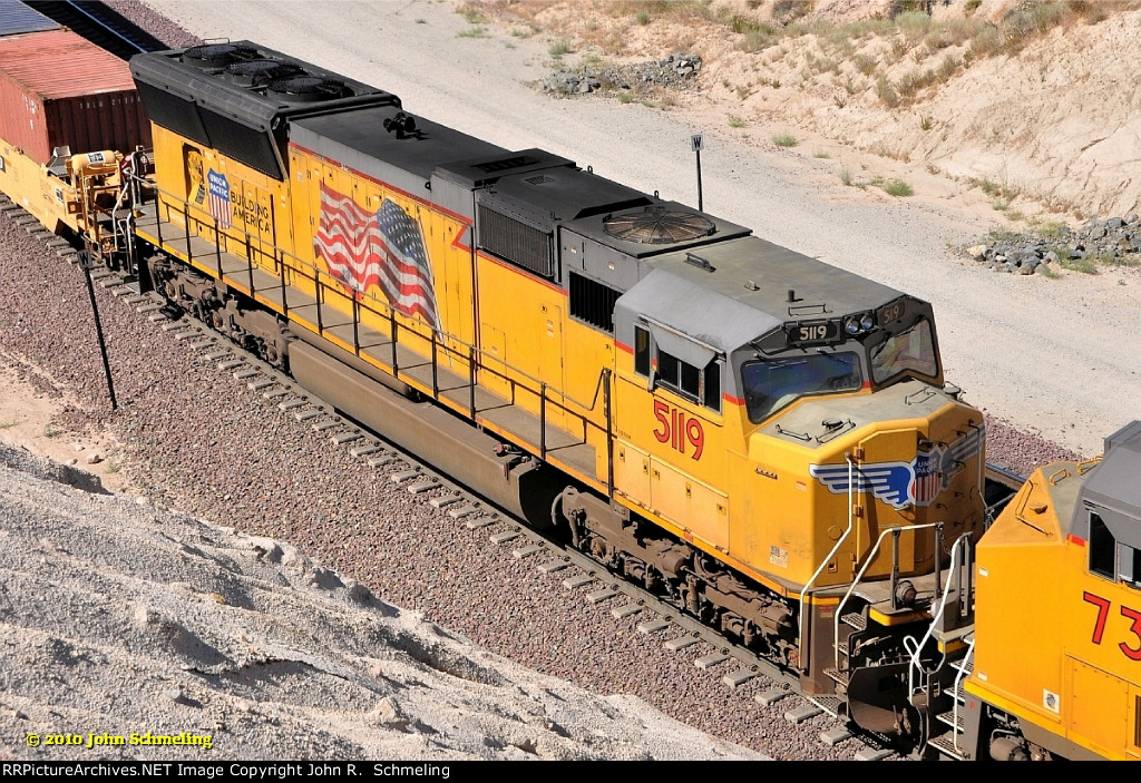 UP 5119 (SD70M) at Alray-Cajon Pass CA. 7/6/2010